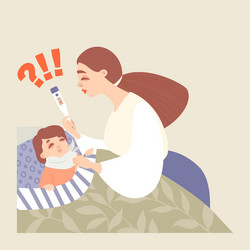 Negligent mother ignoring her baby crying cartoon Vector Image