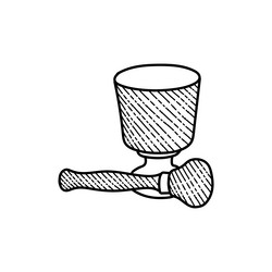 Traditional mortar line art creative logo Vector Image