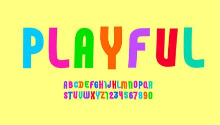 Playful colored font modern bright alphabet Vector Image
