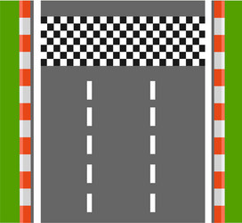 Race finish top view road with line Royalty Free Vector