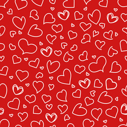 Cute shiny hearts seamless pattern with a red Vector Image