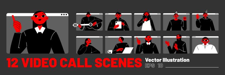 People communicate over internet using computer Vector Image