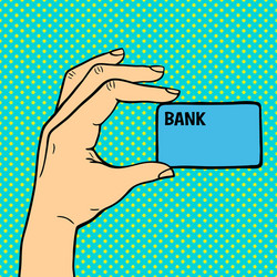 Human hand holding bank card Royalty Free Vector Image