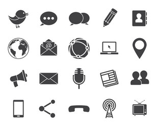 Communication icon set 2 Royalty Free Vector Image