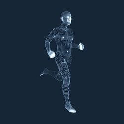 Running man 3d model of human body Royalty Free Vector Image