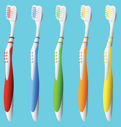 A set beautiful toothbrushes Royalty Free Vector Image