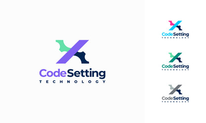 Code gear service logo designs concept Royalty Free Vector