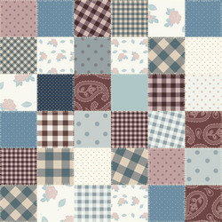 Patchwork on denim fabric Royalty Free Vector Image