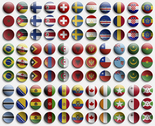 All european country flags icons circle shape Vector Image
