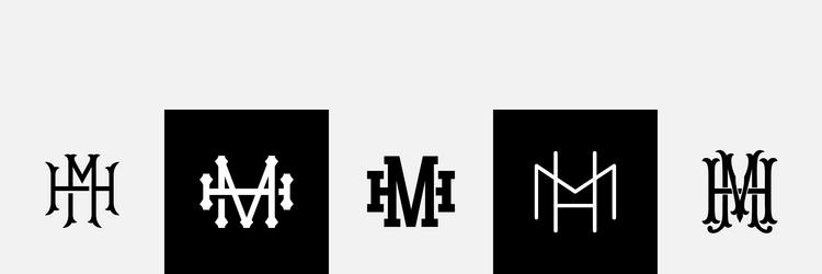 Initial letters mh logo design bundle Royalty Free Vector