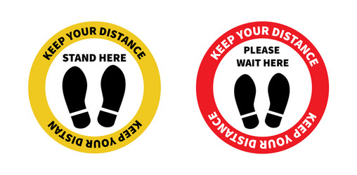 Social distancing signage or floor sticker Vector Image