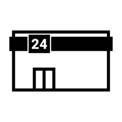 Convenience store silhouette icon or 24 hour store