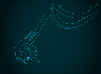 European power plug isometric drawings Royalty Free Vector