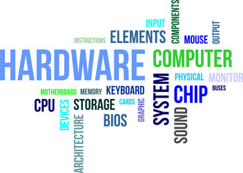 Word cloud hardware Royalty Free Vector Image - VectorStock