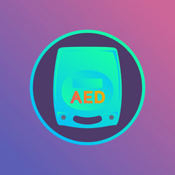 Aed automated external defibrillator logo Vector Image