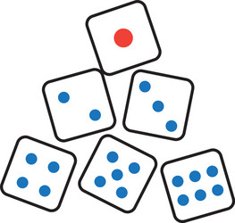 Dancing dice cartoon Royalty Free Vector Image