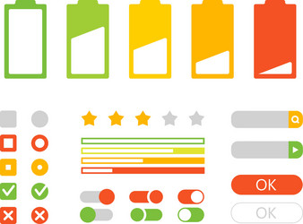 Different interface controls design elements flat Vector Image
