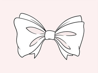 Linear white bow concept Royalty Free Vector Image