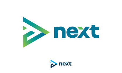Modern next logo designs concept arrow logo Vector Image