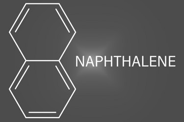 Naphthalene molecule skeletal formula Royalty Free Vector