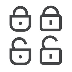 Lock open and closed icons flat Royalty Free Vector Image