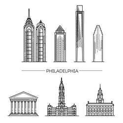 Philadelphia architecture Royalty Free Vector Image