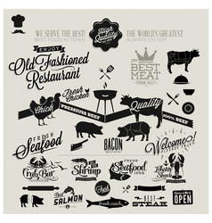 Meat works design elements Royalty Free Vector Image
