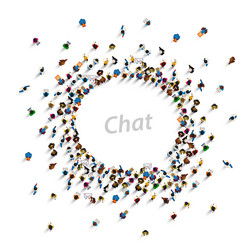 People group chat icon frame Royalty Free Vector Image