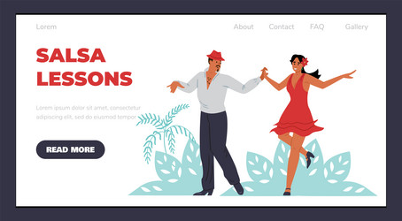 Invitation banner or poster for salsa with dancing