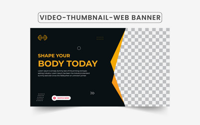 Fitness gym training thumbnail design Royalty Free Vector
