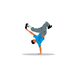 Breakdancer in dynamic pose hip hop break dance Vector Image
