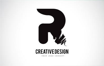 Letter r logo brush stroke with artistic Vector Image