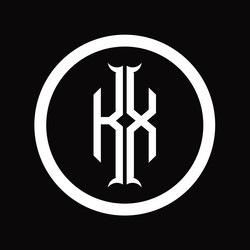 Kx logo monogram hexagon slice design template Vector Image