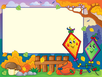 Two flying kites on blue sky Royalty Free Vector Image