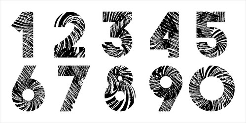 Calligraphic paint numbers brush lettering Vector Image