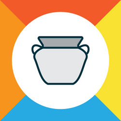 Clay pot icon line symbol premium quality Vector Image
