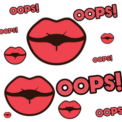 Mouth shaped kiss pattern isolated icon Royalty Free Vector