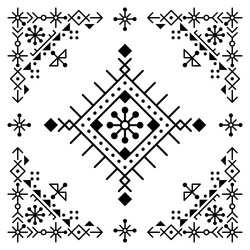 Tribal line art pattern set Royalty Free Vector Image