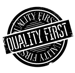 Quality first rubber stamp Royalty Free Vector Image