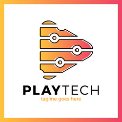 Play tech logo Royalty Free Vector Image - VectorStock