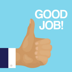 Black good job icon like thumbs up Royalty Free Vector Image