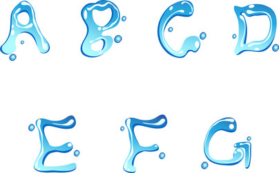Water drop type font Royalty Free Vector Image