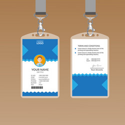 Blue elegant id card design template Royalty Free Vector