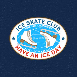 Ice skate club logo badge patch design concept Vector Image