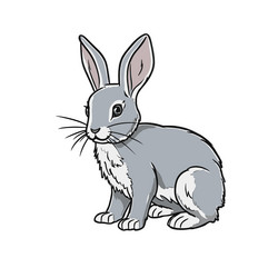 Rabbit doe hand-drawn doe doodle style Royalty Free Vector