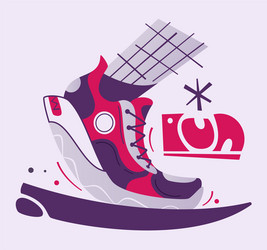 Running poster cartoon flat Royalty Free Vector Image