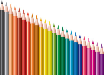 Seamless colored pencils row with wave on lower Vector Image