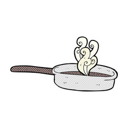 Comic cartoon frying pan Royalty Free Vector Image