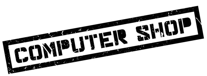 Computer shop rubber stamp Royalty Free Vector Image