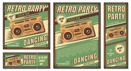 Vintage banner retro party Royalty Free Vector Image